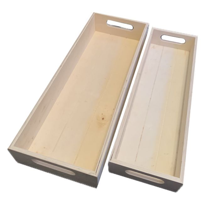 Long rectangular tray store