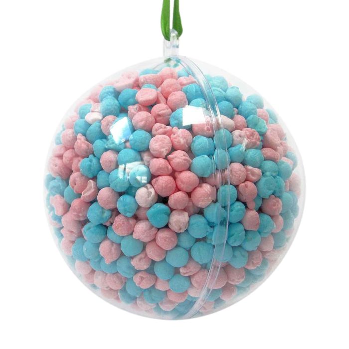 PACK OF FIVE 12cm 4.7 Transparent Plastic Craft Balls for Packaging Gifts Bath Bombs with hanging hole