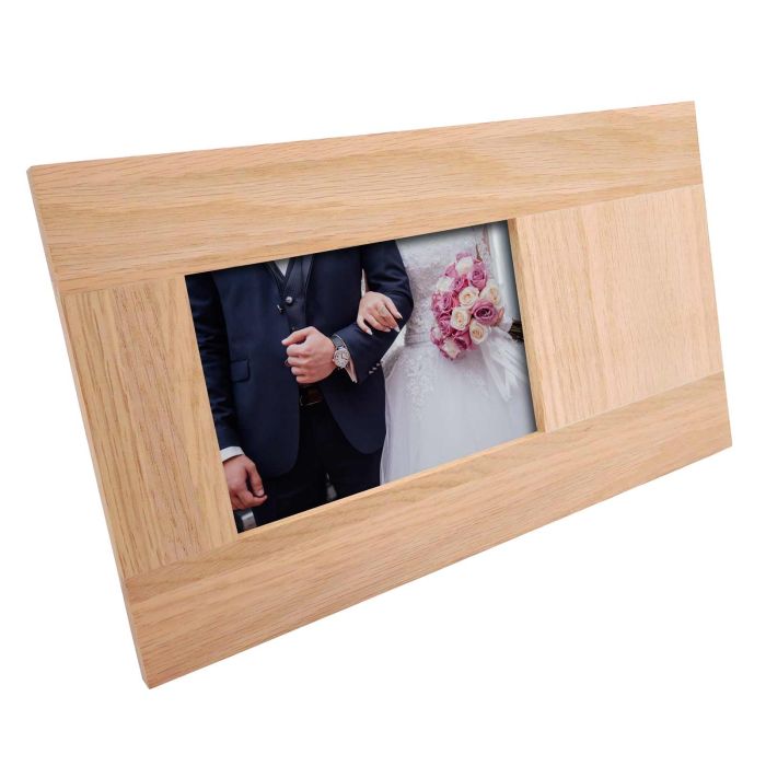 Solid Unvarnished Oak Landscape 6 x4 Photo Frame with Engraving Area